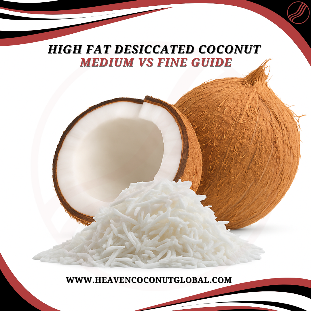 High Fat Desiccated Coconut Medium vs Fine Guide - Heaven Coconut Global
