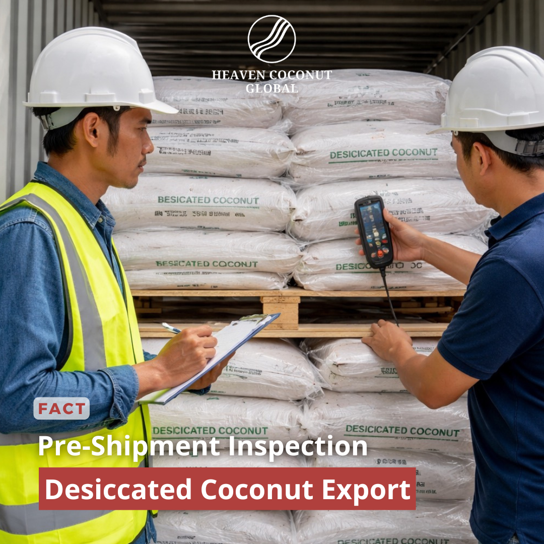 Pre-Shipment Inspection Desiccated Coconut Export - Heaven Coconut Global